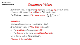 Stationary-Values | Teaching Resources