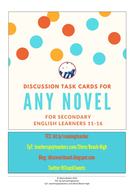 Discussion Task Cards for ANY Novel - PDF VERSION | Teaching Resources
