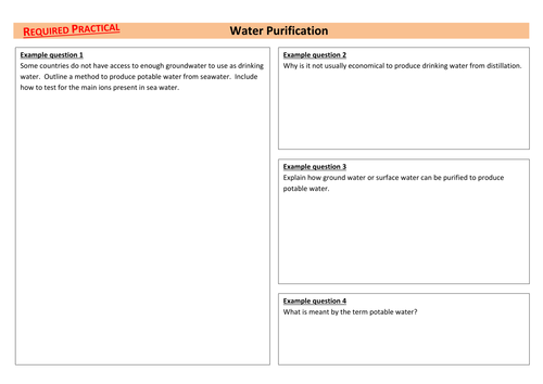 Water Purification AQA Required Practical Chemistry | Teaching Resources Water Purification AQA Required Practical Chemistry | Teaching Resources