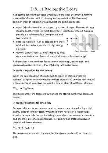 Radioactive decay | Teaching Resources