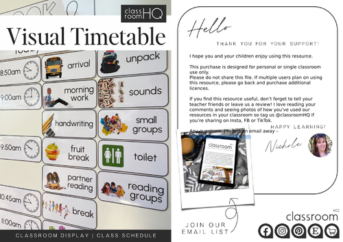 Daily Classroom Visual Timetable | Class Schedule Cards | Teaching ...