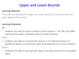 Bounds: Upper: Lower by Round_up | Teaching Resources