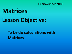 all Matrices and transformations iGCSE | Teaching Resources
