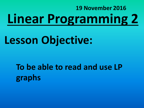 Decision 1 - Chapter 6 - Linear Programming | Teaching Resources Decision 1 - Chapter 6 - Linear Programming | Teaching Resources