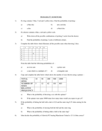Basic Probability Homework Teaching Resources