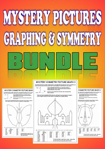 Mystery Pictures, Graphing & Symmetry Math Bundle - 8 Pictures ...