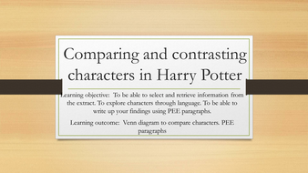 Comparing and Contrasting Characters in Harry Potter | Teaching Resources
