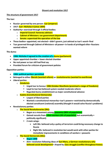 Dissent and Revolution- Russia, 1917 | Teaching Resources