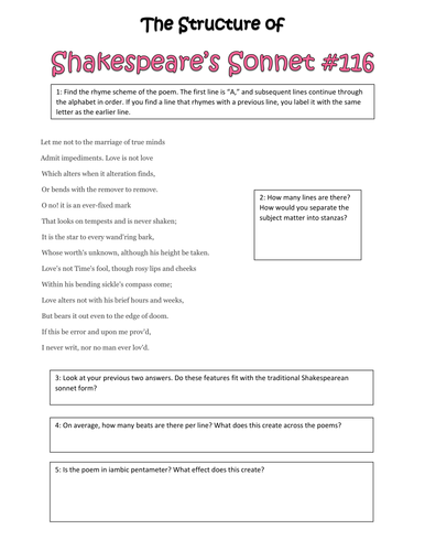 Sonnet 116 - William Shakespeare - Love and Relationships Poetry ...