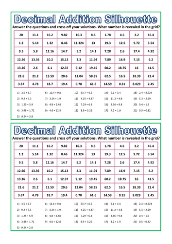Decimal Addition Bundle | Teaching Resources