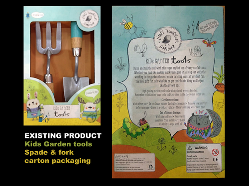 Kids garden tools existing product packaging | Teaching Resources