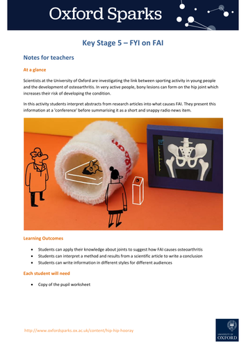 The Causes of FAI and Osteoarthritis- KS5 | Teaching Resources
