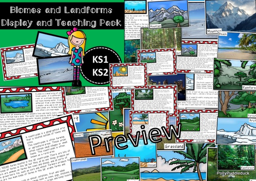 Exploring Biomes and Landforms Display and Activity Pack for KS1/KS2 by ...