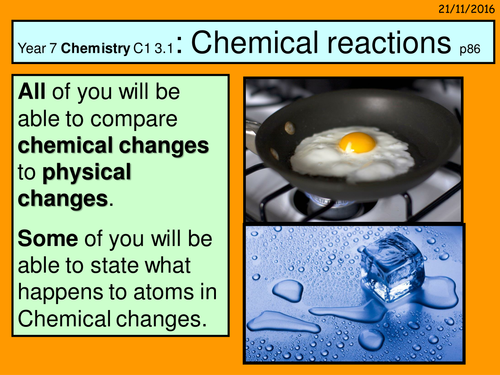 A digital version of the Year 7 C1 3.1 "Chemical Reactions" lesson ...