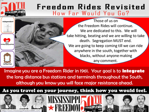 Freedom Rides 1961 - freedom rider experience | Teaching Resources