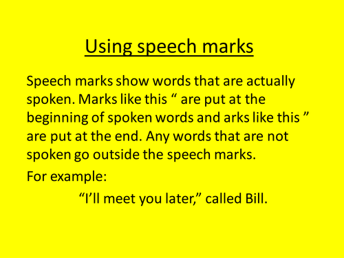 Speech marks | Teaching Resources