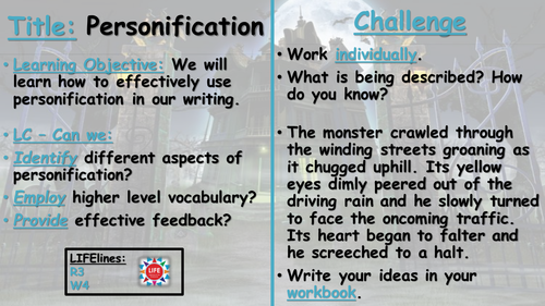 Personification Fiction Writing | Teaching Resources