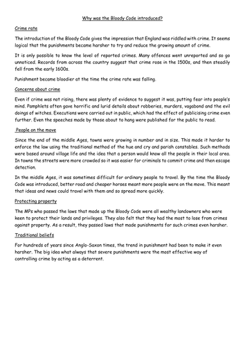 Bloody code | Teaching Resources