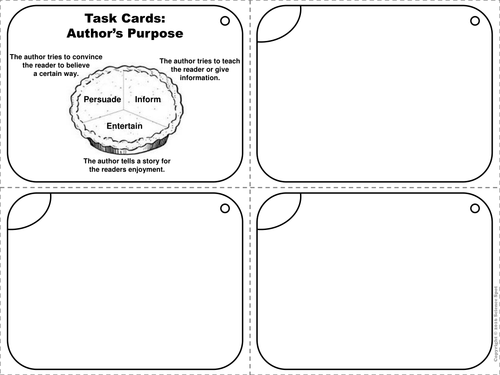 Author's Purpose Task Cards (PIE) | Teaching Resources