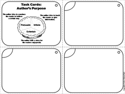 Author's Purpose Task Cards (PIE) | Teaching Resources