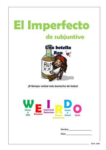 Spanish Imperfect Subjunctive group of resources (booklet and revision ...