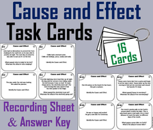 Cause and Effect Task Cards | Teaching Resources