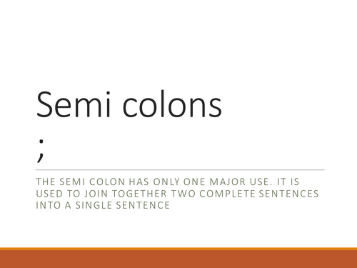Semi Colons Starter English PowerPoint Presentation | Teaching Resources