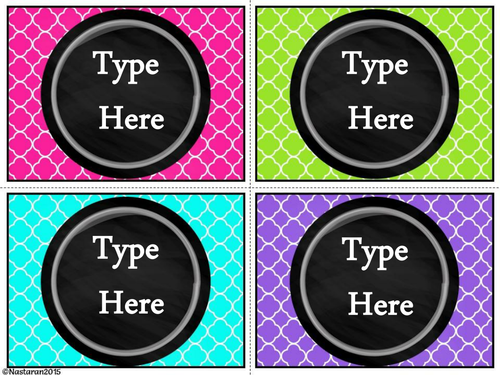 Editable Bright Quatrefoil Labels | Teaching Resources