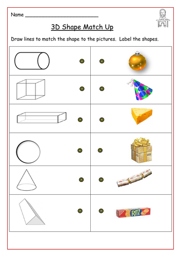 3D Shapes Christmas Theme Presentation Lesson Plan Worksheet Activities ...