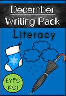 December Writing Pack for Emergent Readers and Writers (EYFS/KS1 ...