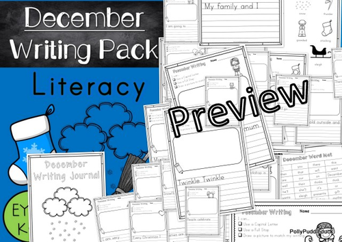 December Writing Pack for Emergent Readers and Writers (EYFS/KS1 ...