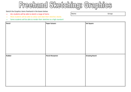 Freehand Graphics Sketching Tasks | Teaching Resources