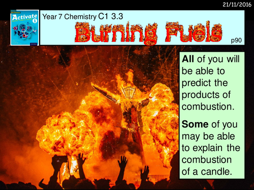 A digital version of the Year 7 C1 3.3 "Burning Fuels" lesson ...