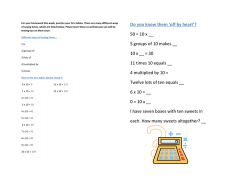 Year 3/4 maths and English/ spelling homework | Teaching Resources