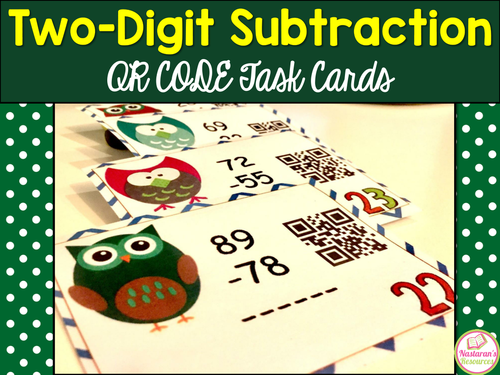 Two-digit Subtraction : QR CODE Task Cards | Teaching Resources Two-digit Subtraction : QR CODE Task Cards | Teaching Resources