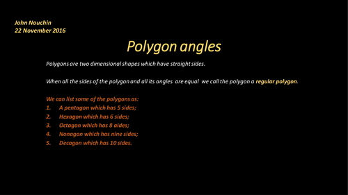 Polygons-angles | Teaching Resources