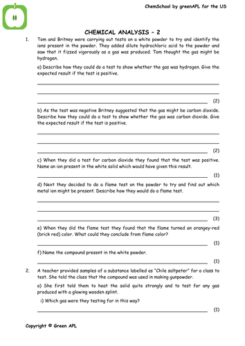 ChemSchool: Analysing substances | Teaching Resources