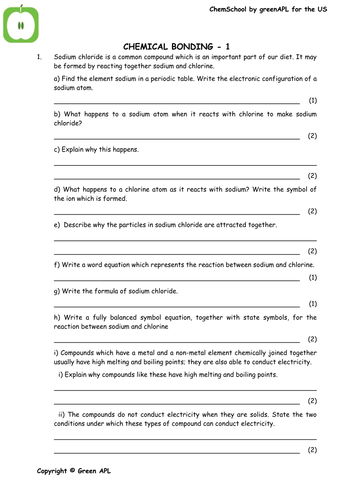 ChemSchool: Chemical bonding | Teaching Resources