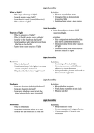 Science Class Assembly Script: Light | Teaching Resources