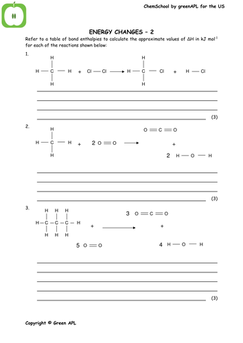 ChemSchool: Energy changes | Teaching Resources