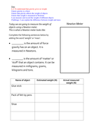 Science - Measuring Gravity and Weight Using Newtons | Teaching Resources