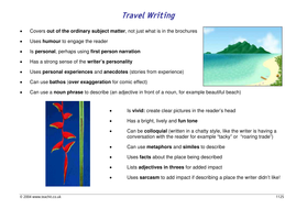Large KS3 travel writing SOW with all resources and documents ...
