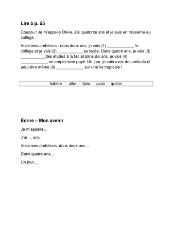 Mon avenir - Studio 3 Vert Module 3 Unit 1 | Teaching Resources Mon avenir - Studio 3 Vert Module 3 Unit 1 | Teaching Resources