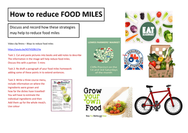COVER/ INTERVIEW LESSON -Strategies to reduce food miles | Teaching ...