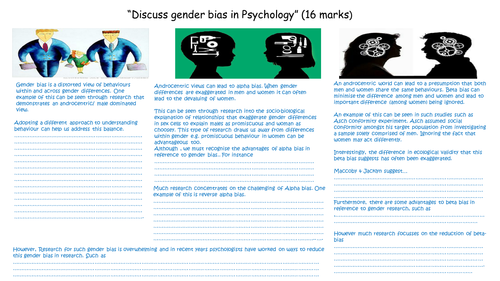 Issues and Debates: Evaluating Gender Bias (Psychology AQA A new spec ...