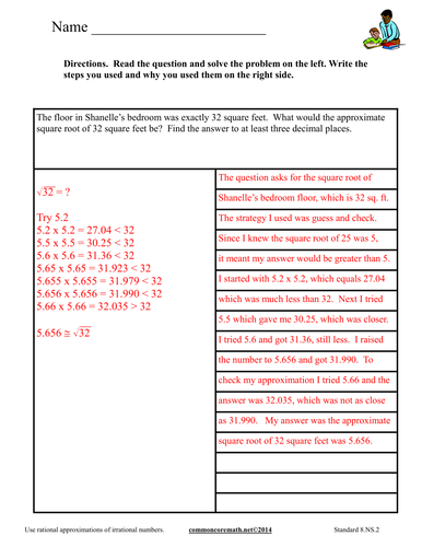 Rational Approximation of Irrational Numbers - 8.NS.2 | Teaching Resources