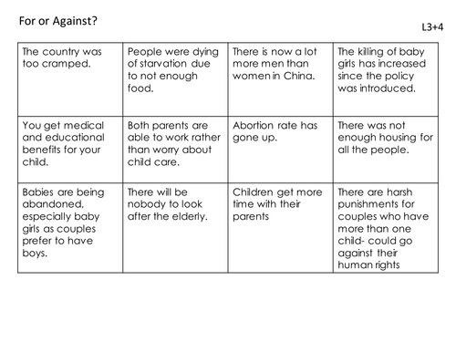 China One Child Policy | Teaching Resources