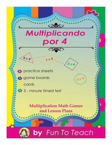 Multiplicando Por 4 - Spanish Multiplication Math Games and Lesson ...
