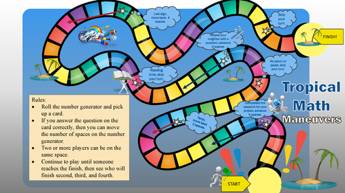Tropical Math Maneuvers Game Board for the Secondary Classroom ...