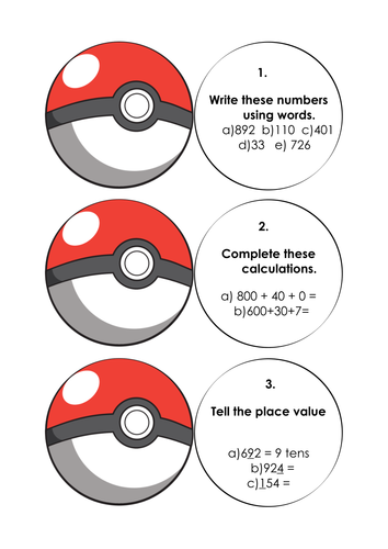 Pokemon themed maths challenges. | Teaching Resources